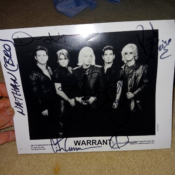 Art | Signed Photograph Of The Band Warrant Signed By All Band Members ...